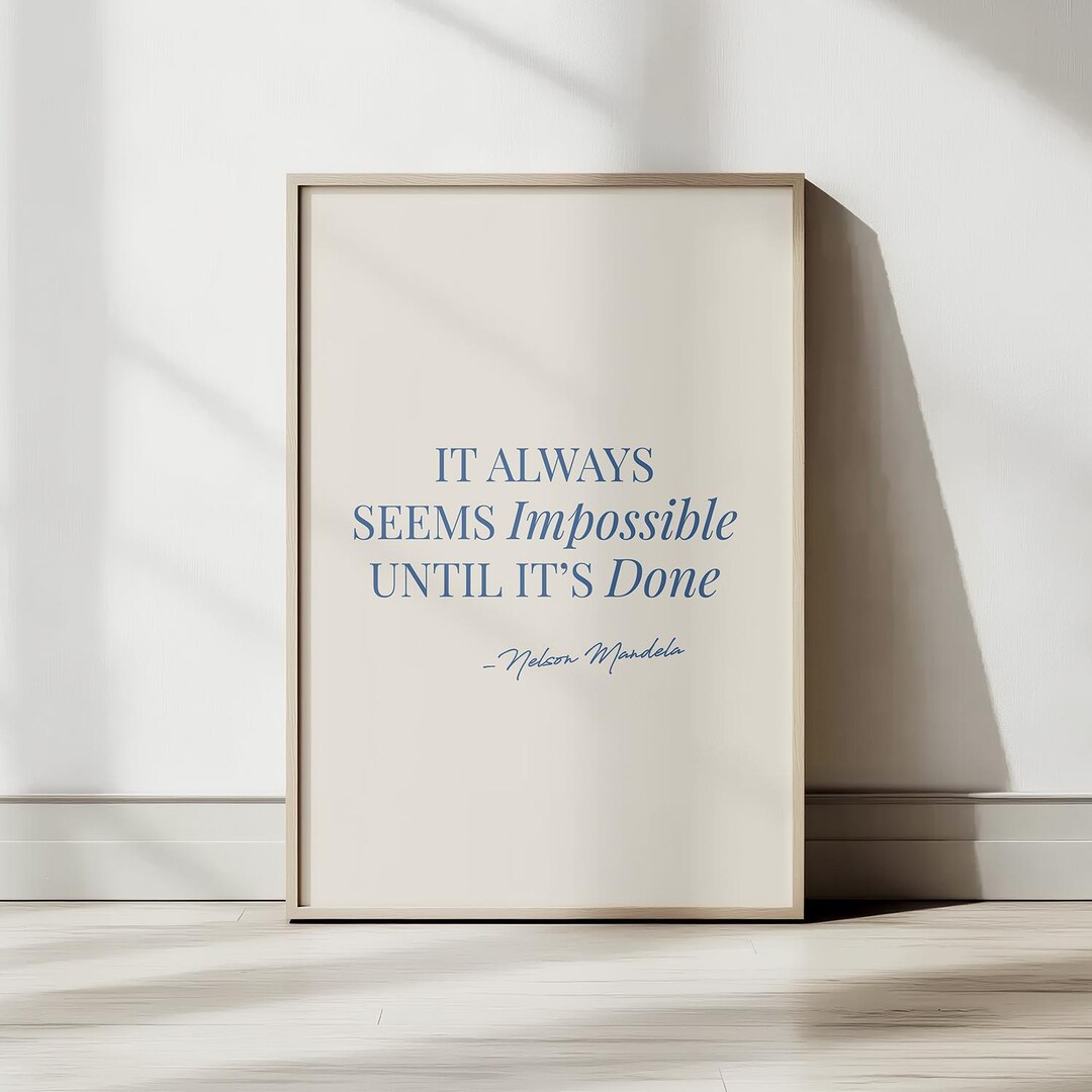 Nelson Mandela Quote Print: Inspirational Wall Art Home Decor - Etsy