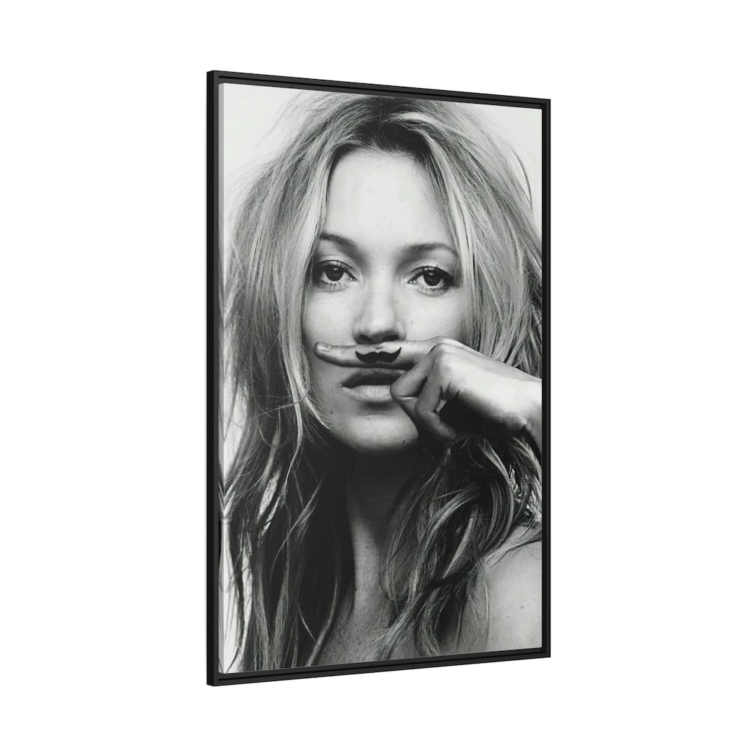 Kate Moss Moustache. Canvas Wall Art Framed - Fashion Poster - Etsy
