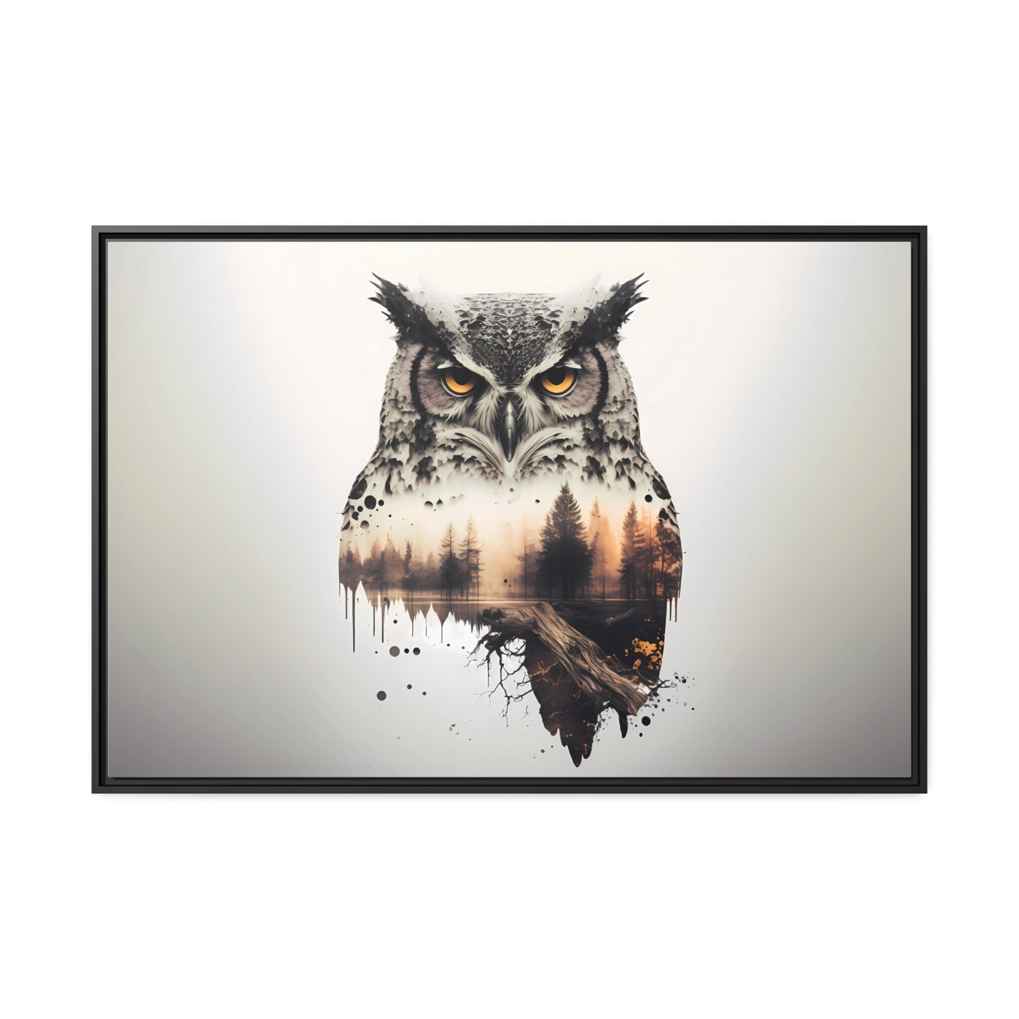 Owl Gift, Owl Wall Art, Owl Artwork, Owl Poster, Framed Canvas - Etsy