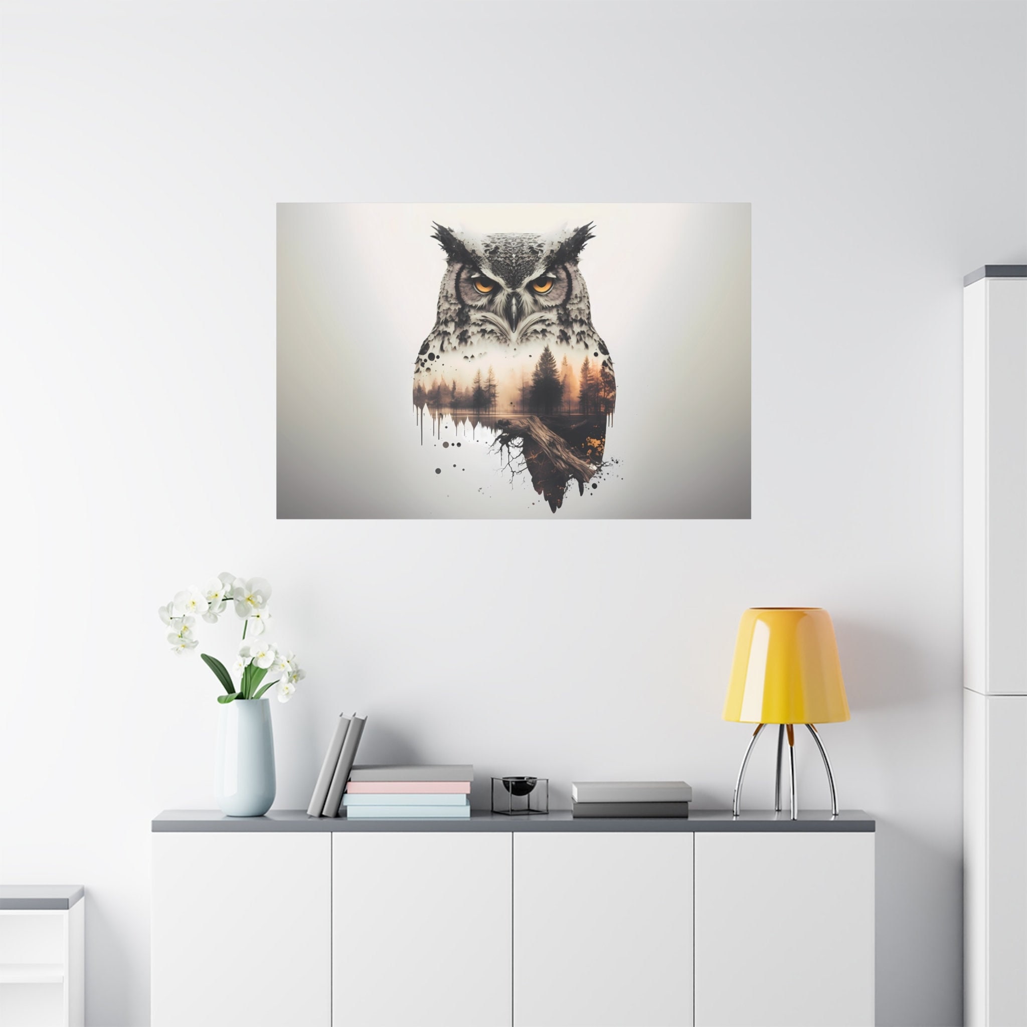 Owl Gift, Owl Wall Art, Owl Artwork, Owl Poster, Framed Canvas - Etsy