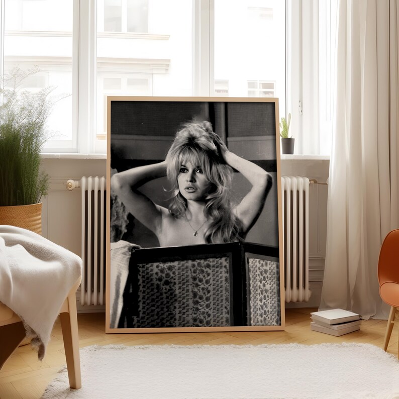 Brigitte Bardot Changing Clothes Wall Art, Iconic Vintage Poster, Black and White Art - Etsy