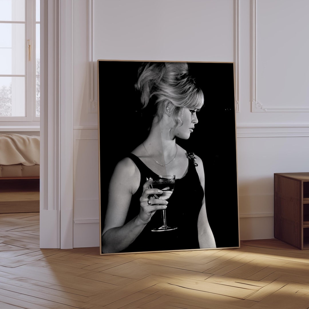 Brigitte Bardot Holding a Glass Wall Art, Brigitte Bardot Poster ...