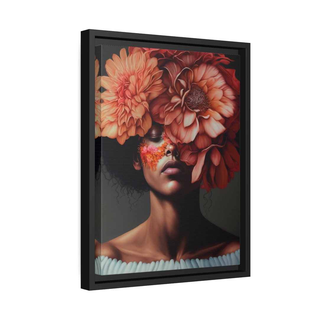 Flowerhead Wall Art, Woman With Flowers Head Woman Poster, Head Flower ...