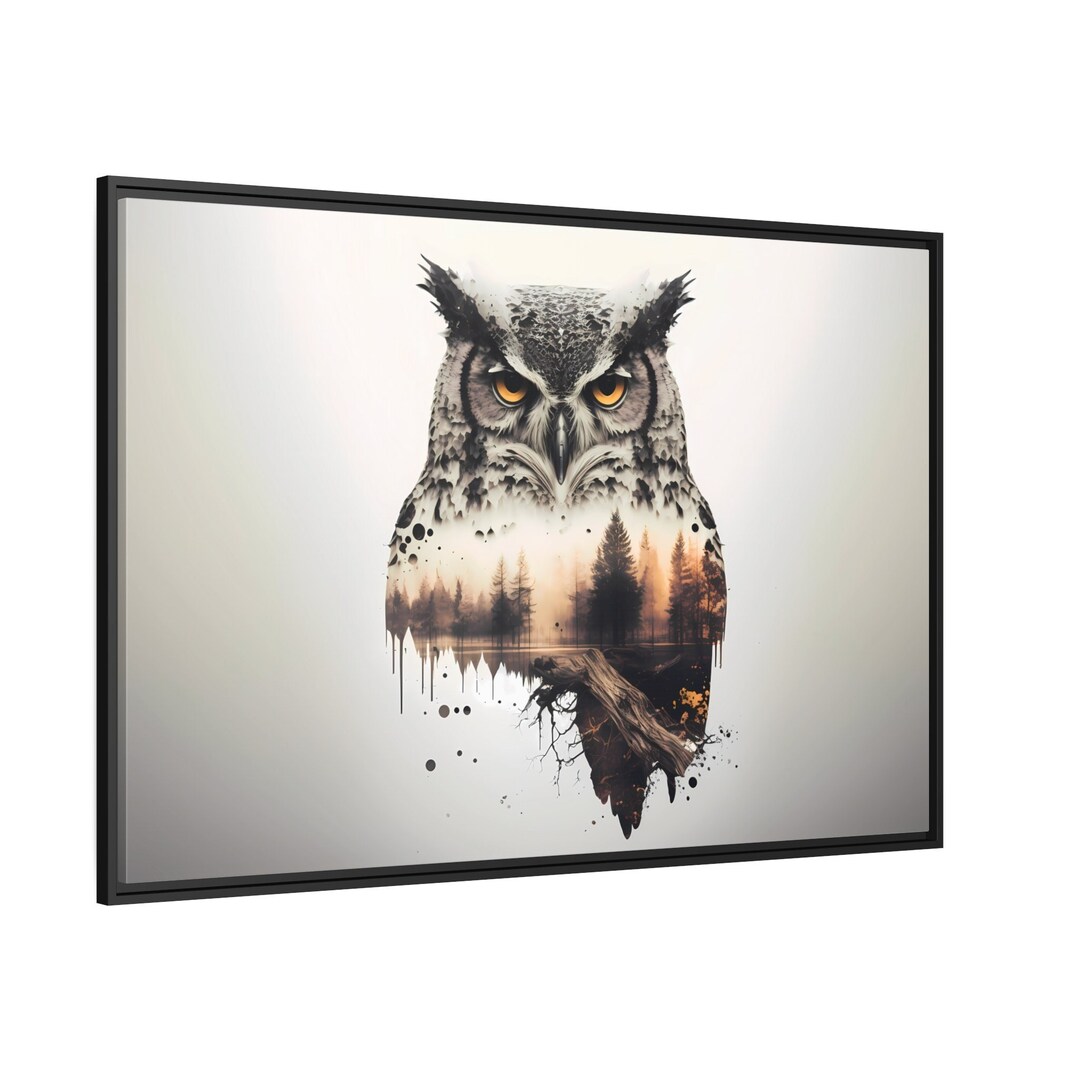 Owl Gift, Owl Wall Art, Owl Artwork, Owl Poster, Framed Canvas - Etsy