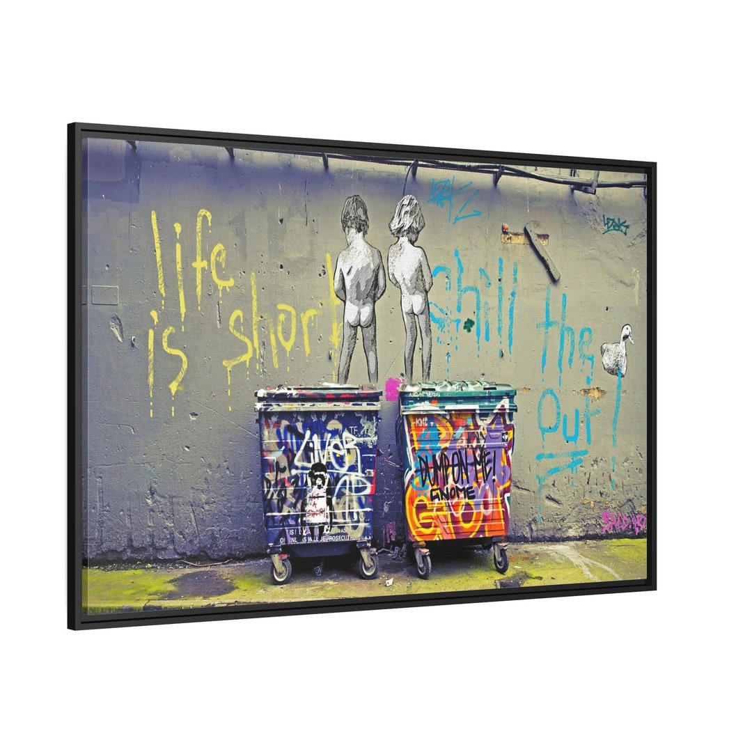 Banksy Life is Short Poster, Peeing Boys Banksy Canvas, Banksy Art ...