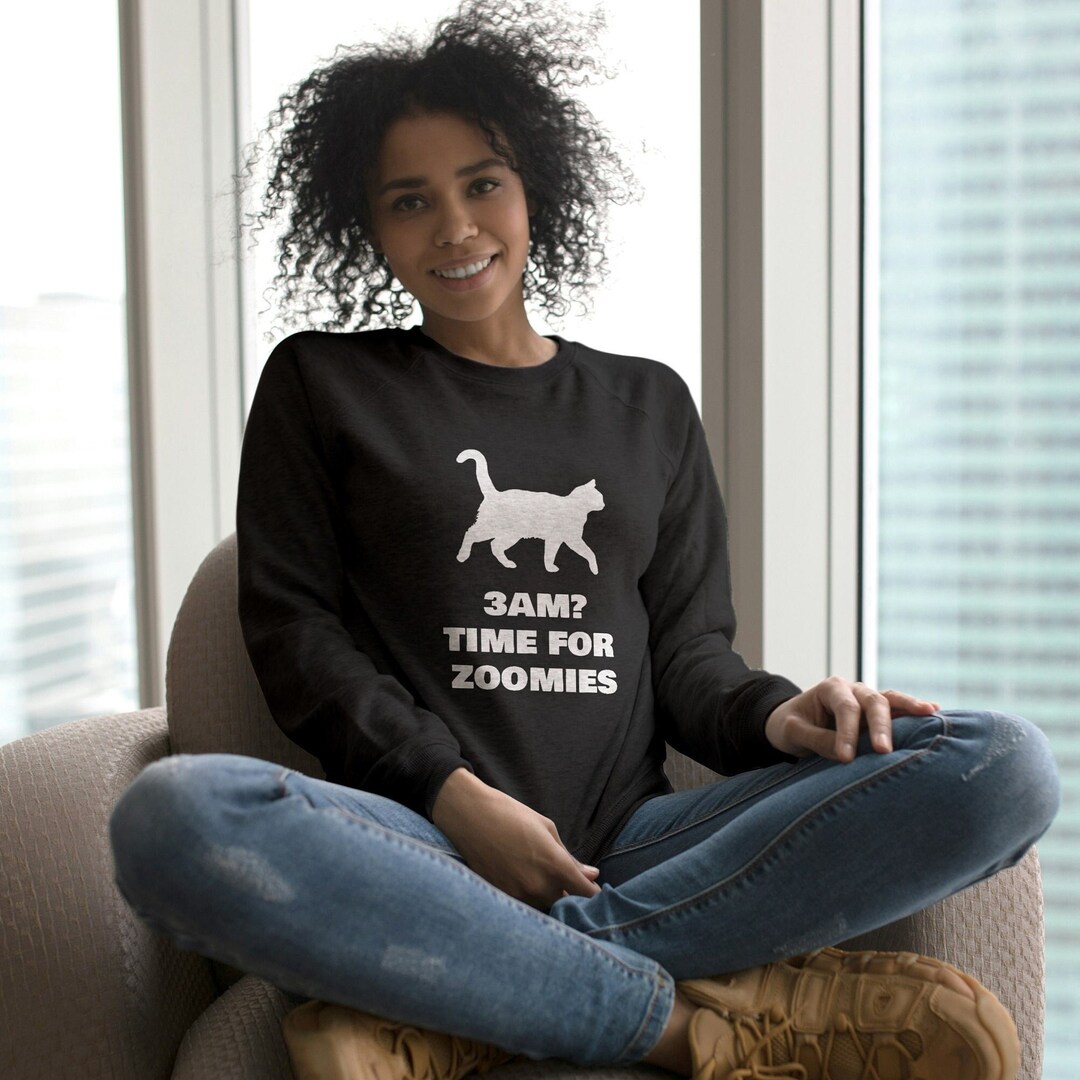 3AM Time for Zoomies Funny Cat Meme Sweatshirt / Ironic Shirt ...