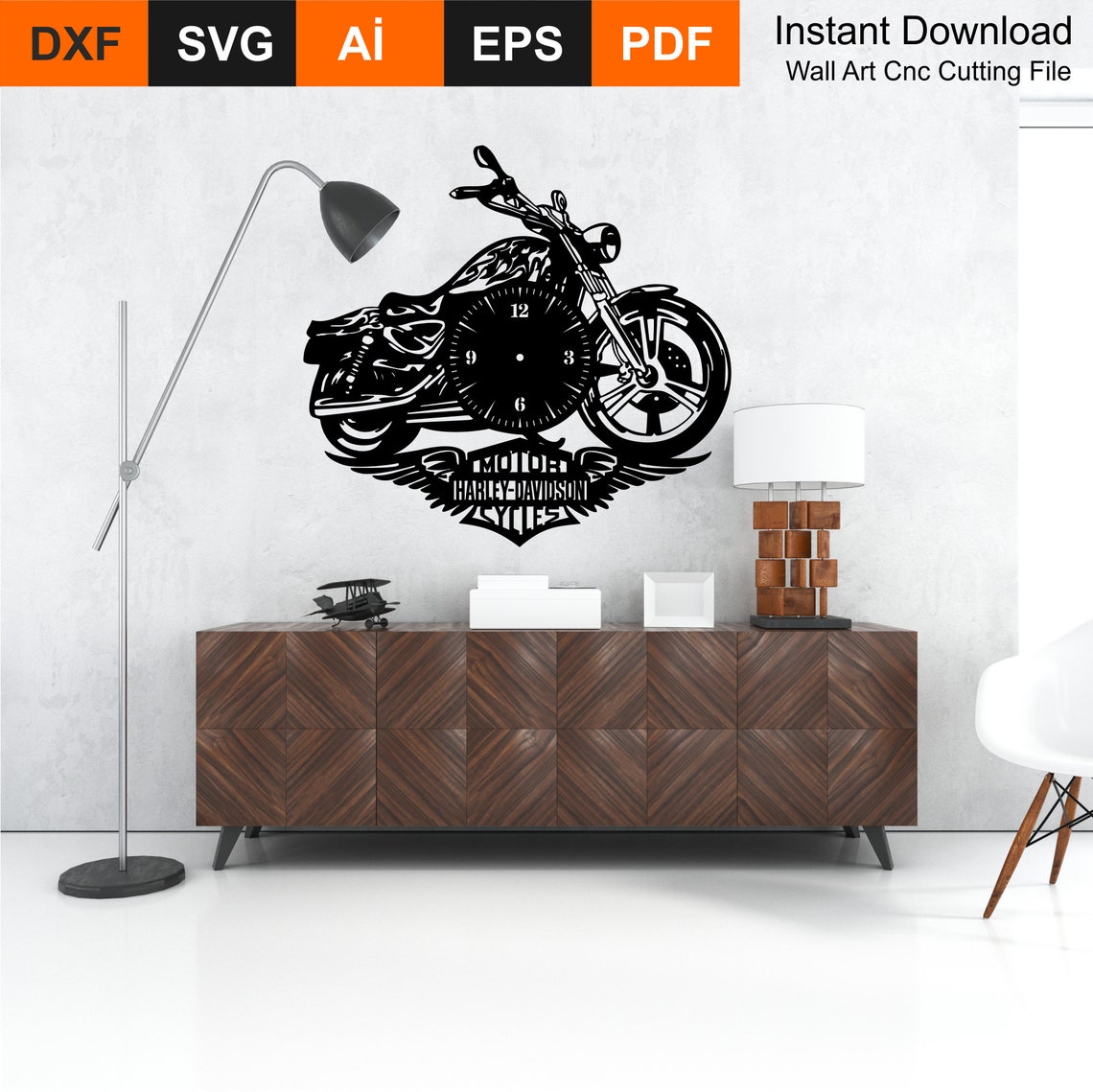 Harley Davidson Motor Cycle | DXF SVG Plasma, Laser, Cnc File, Cricut ...