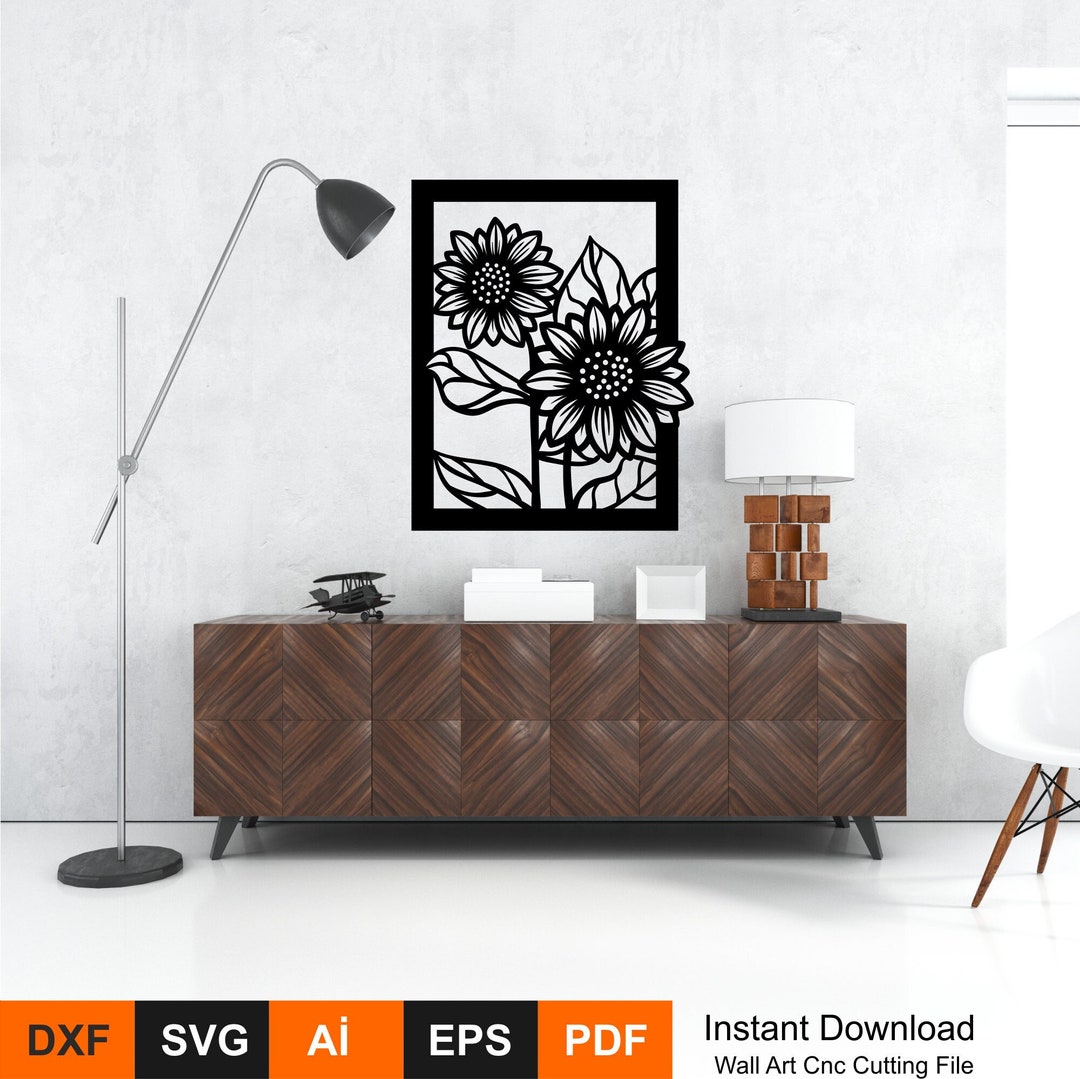 Sunflower | DXF SVG Plasma, Laser, Cnc File, Cricut, Silhouette, Wooden ...