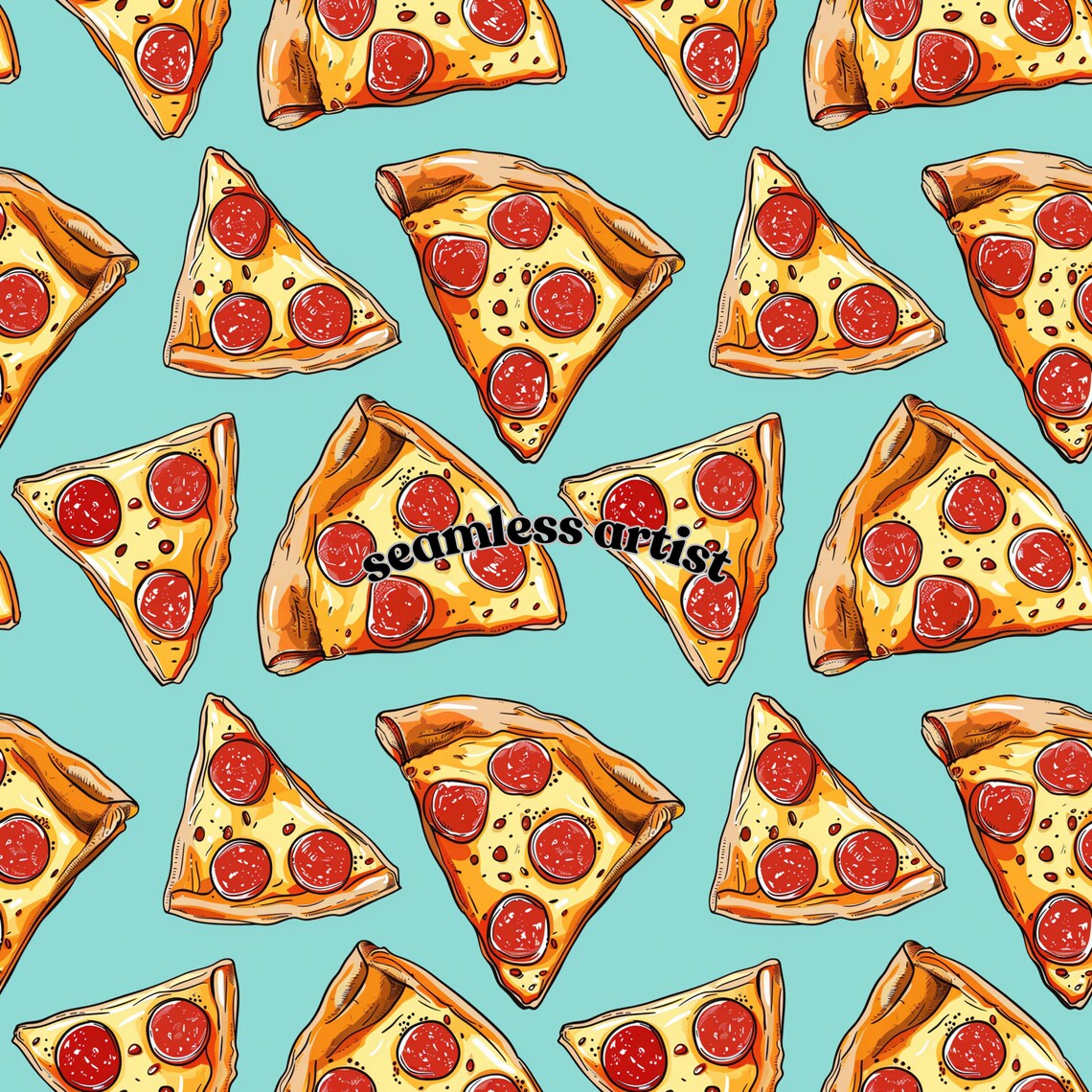 Pizza Foodie Seamless Pattern Digital Download Unlimited Commercial Use ...