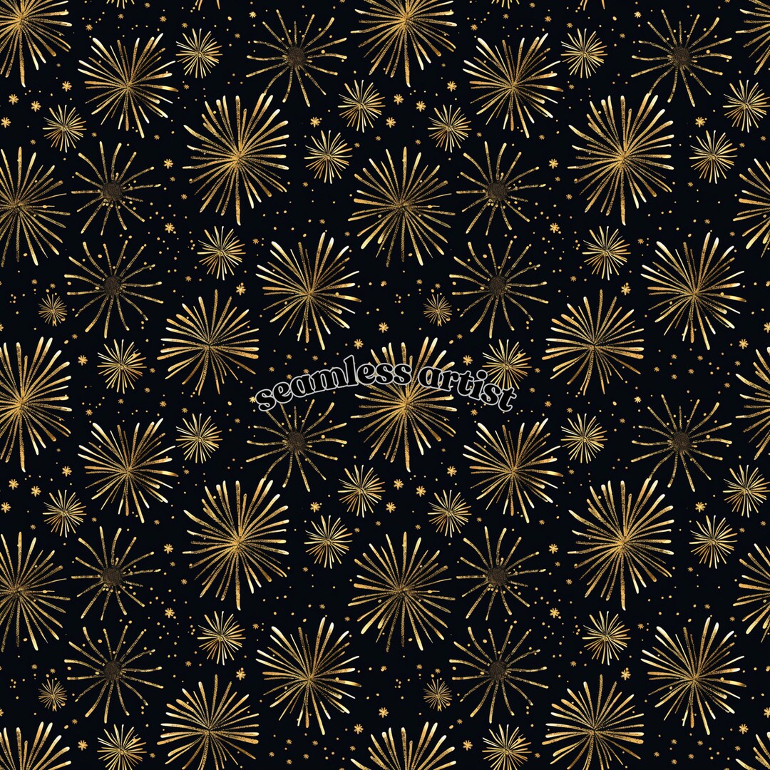 Fireworks New Years Seamless Pattern Digital Download Unlimited ...