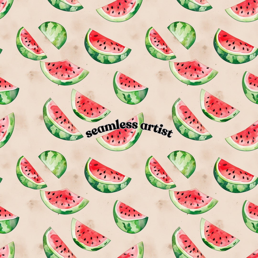 Watermelon Fruit Cute Seamless Pattern | Digital Download | Unlimited ...
