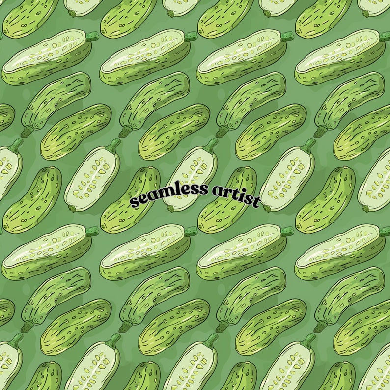 Dill Pickles Cute Seamless Pattern Digital Download Unlimited ...