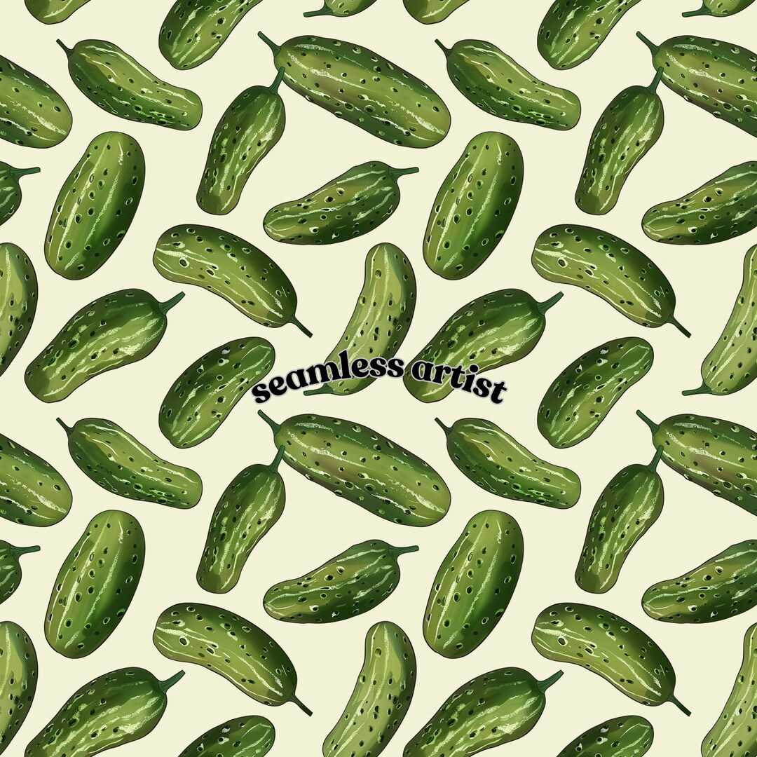 Dill Pickles Cute Seamless Pattern Digital Download Unlimited ...