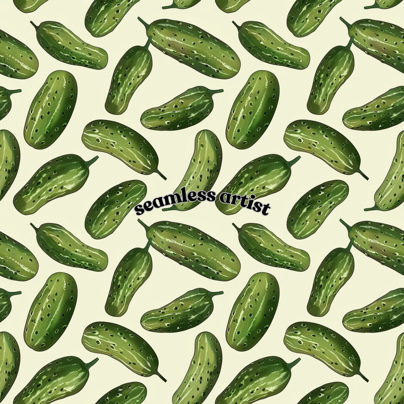 Dill Pickles Cute Seamless Pattern Digital Download Unlimited ...