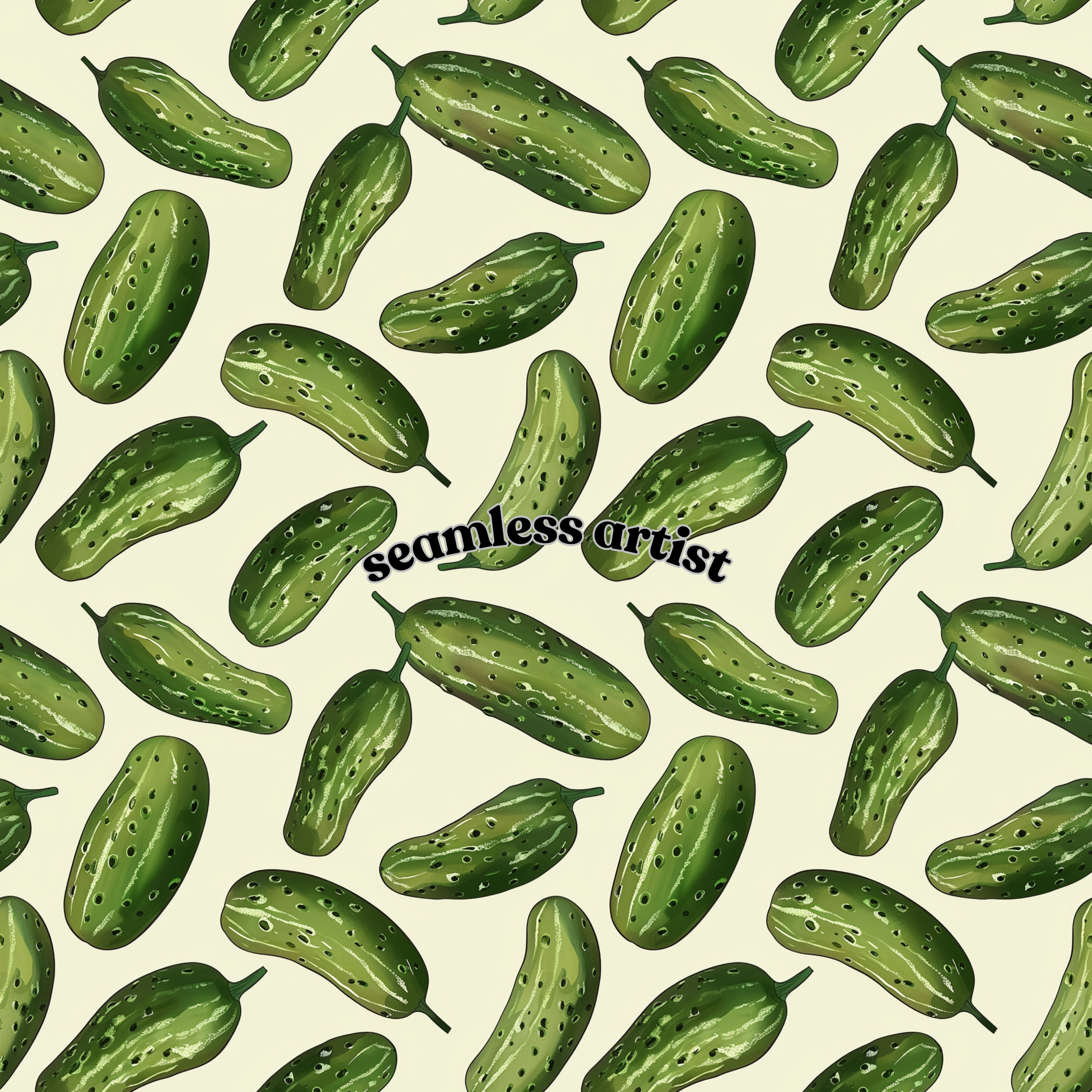 Dill Pickles Cute Seamless Pattern Digital Download Unlimited ...