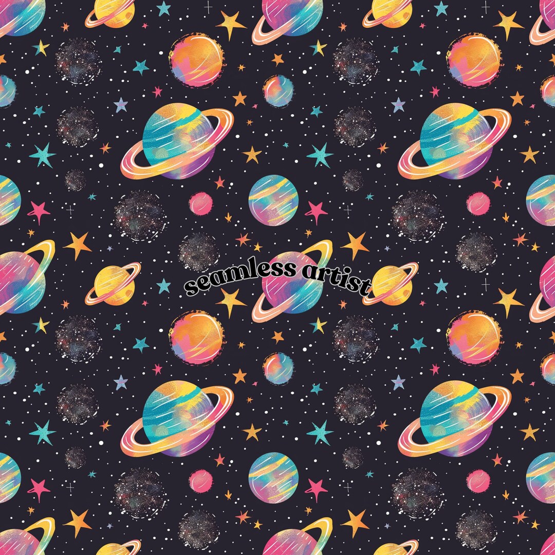 Galaxy Outer Space Sky Seamless Pattern | Digital Download | Unlimited ...