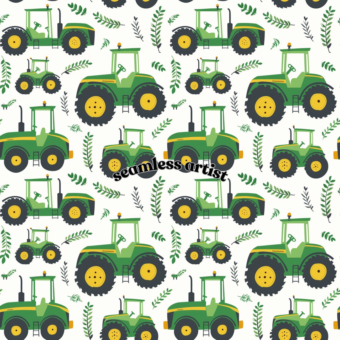 Tractor Farm Homestead Seamless Pattern Digital Download Unlimited ...