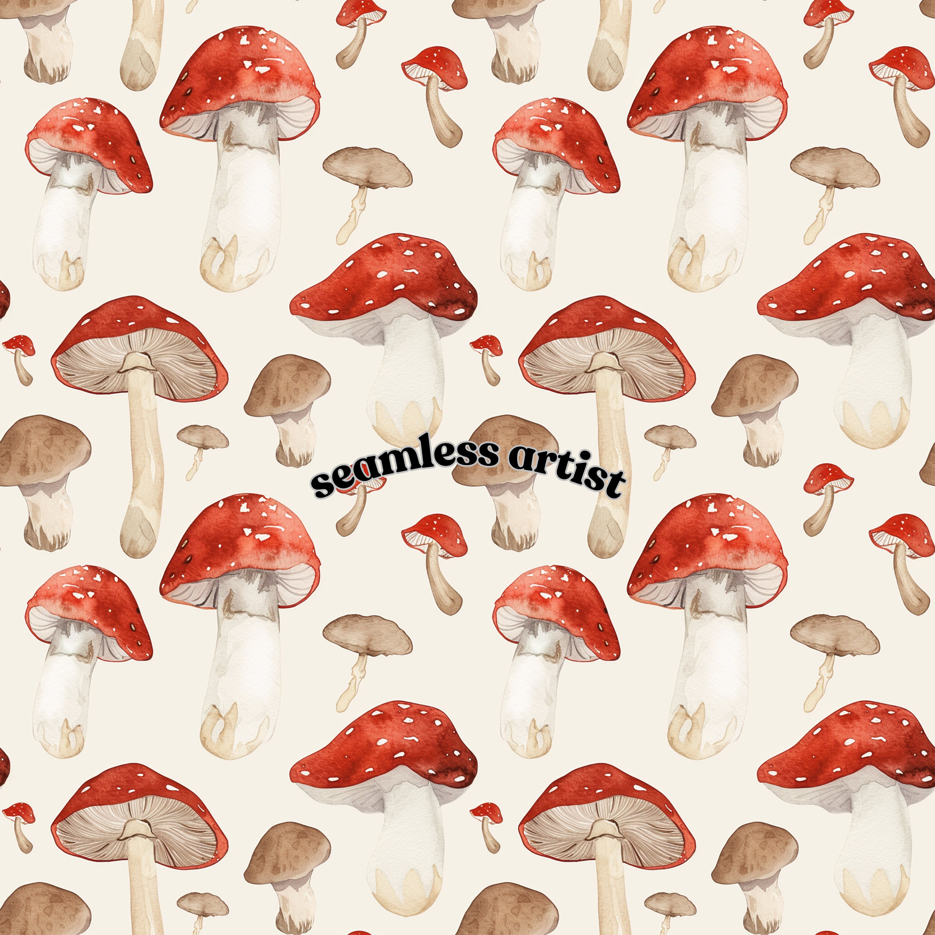 Cottagecore Mushroom Seamless Pattern Digital Download Unlimited ...
