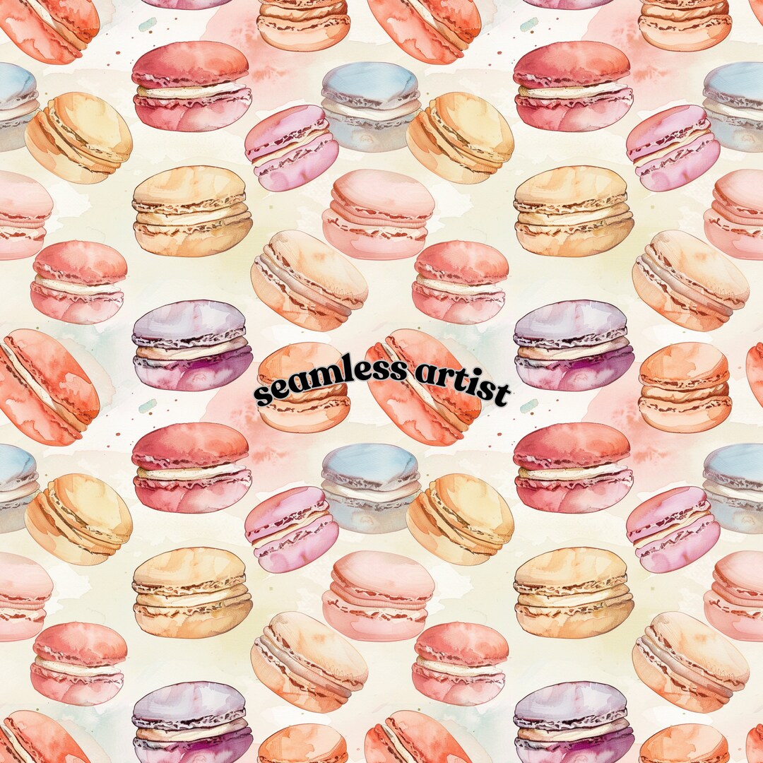 Macaroon Cookie Food Seamless Pattern Digital Download Unlimited ...