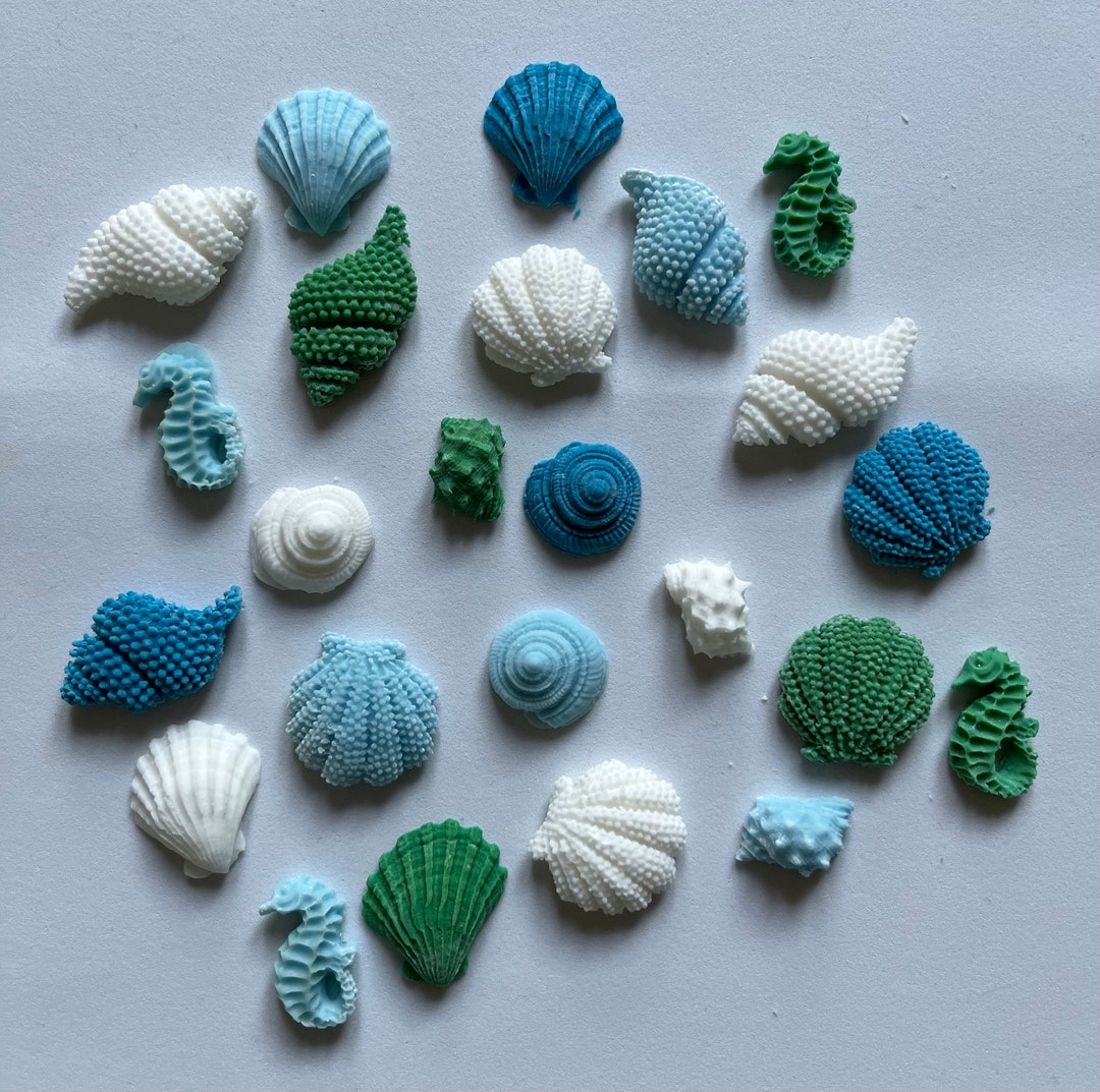 24 Pack Edible Shells and Seahorses Caketoppers - Etsy