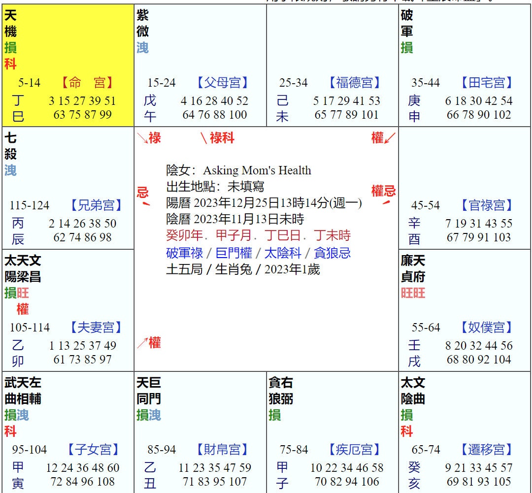 Purple Star Astrology Life Chart Reading (ziwei Dou Shou) - 紫微斗數論命 ...