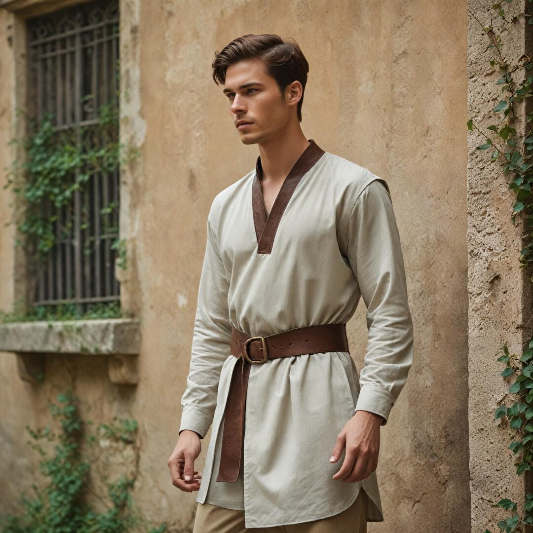 Custom Men's Viking Tunic, V Neck Renaissance Costume, Larp Norse ...