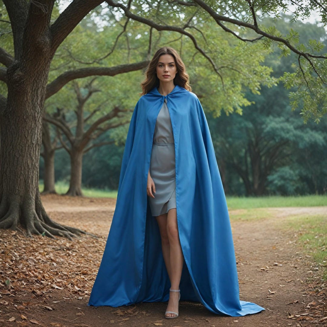 Women Steampunk Blue Hooded Cloak | Renaissance Faire Viking Fantasy ...