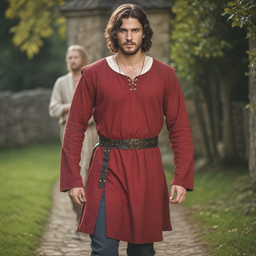 Men's Viking Renaissance Lace up Tunic| Fantasy Pirate Cosplay for Him ...