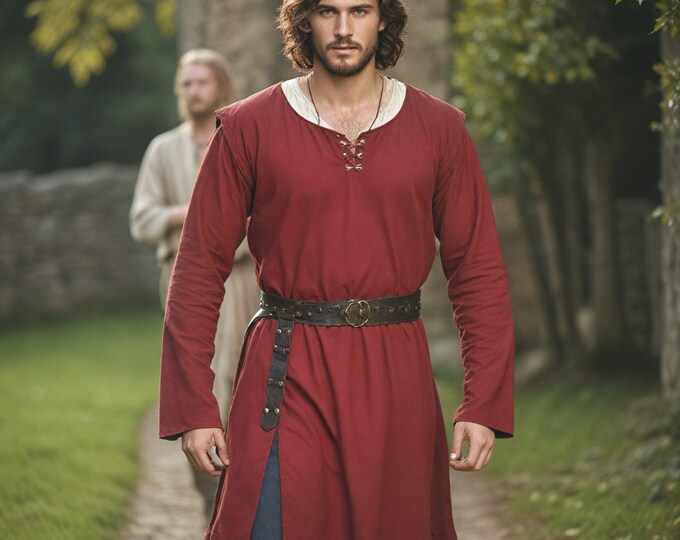 Men's Viking Renaissance Lace up Tunic| Fantasy Pirate Cosplay for Him ...