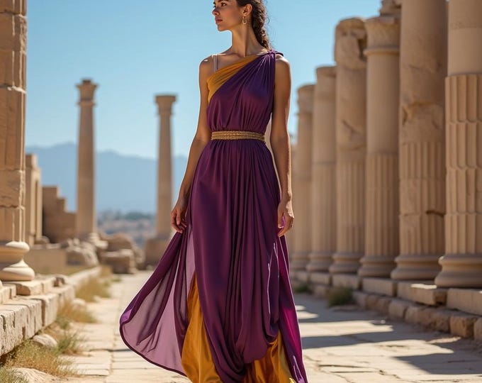 Women's Greek Goddess Dress | Ancient Roman One-shoulder Renaissance ...