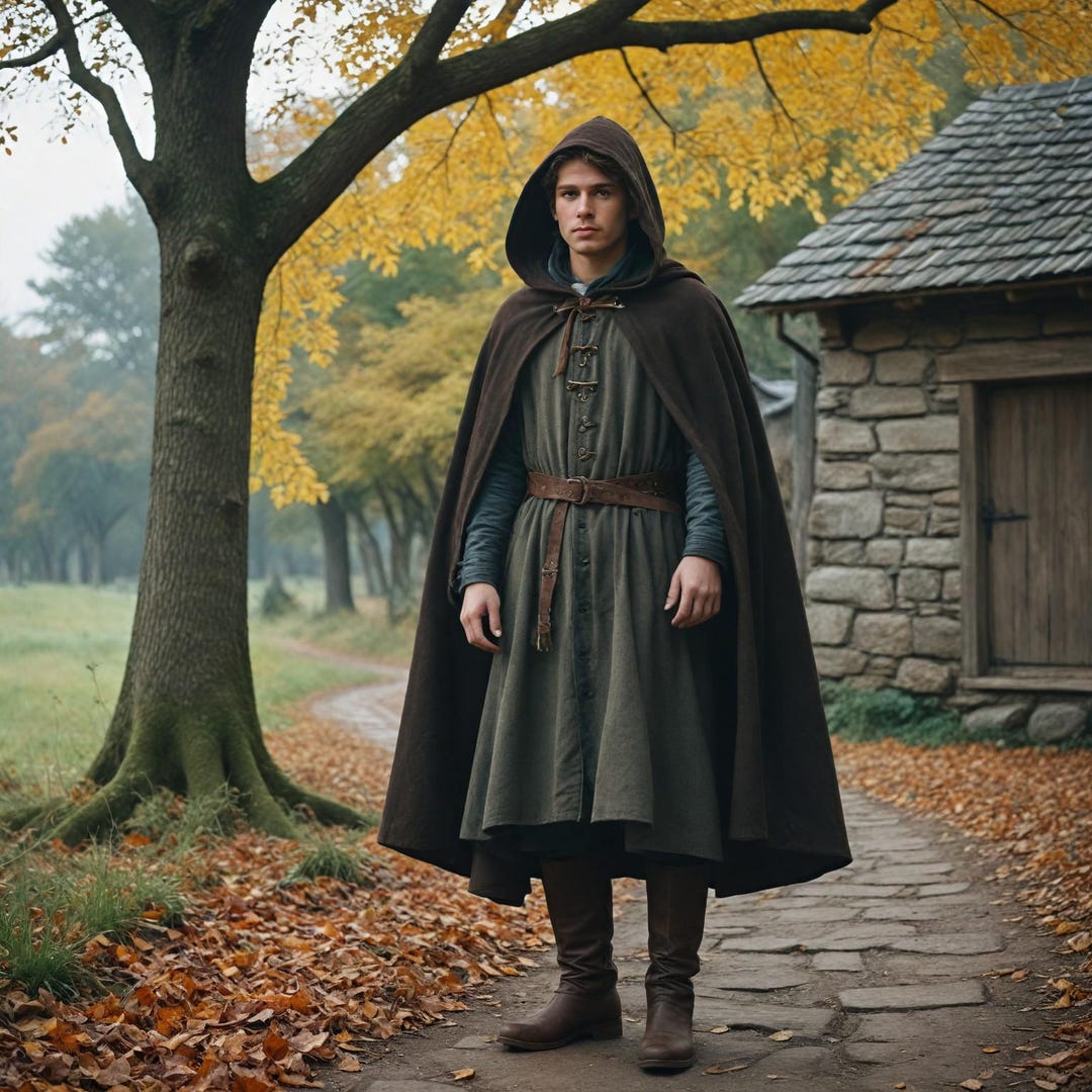 Viking Medieval Cloak for Men norse Renaissance Hooded Cape Authentic ...