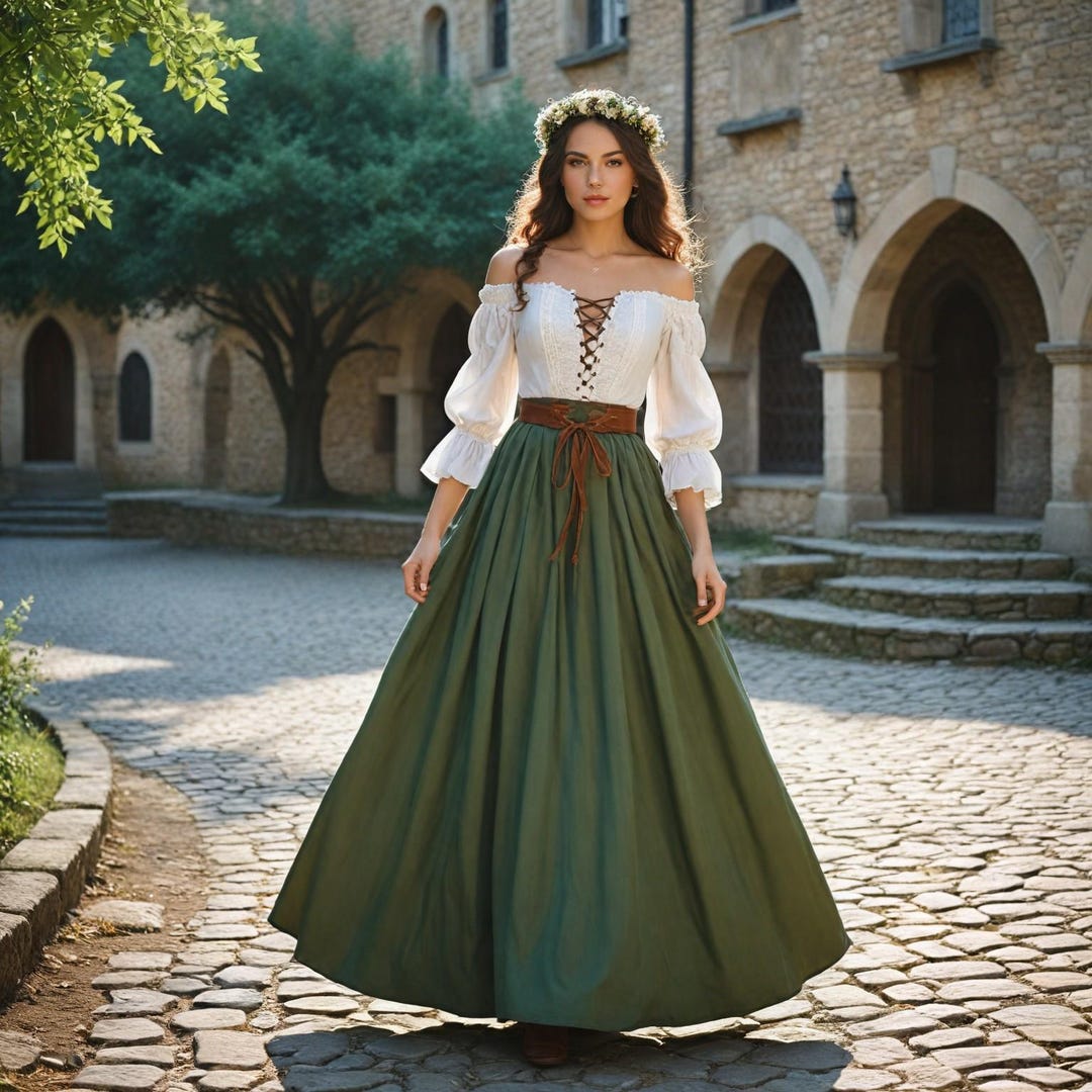 Off Shoulder Medieval Renaissance Dress for Women | Viking Cottagecore ...