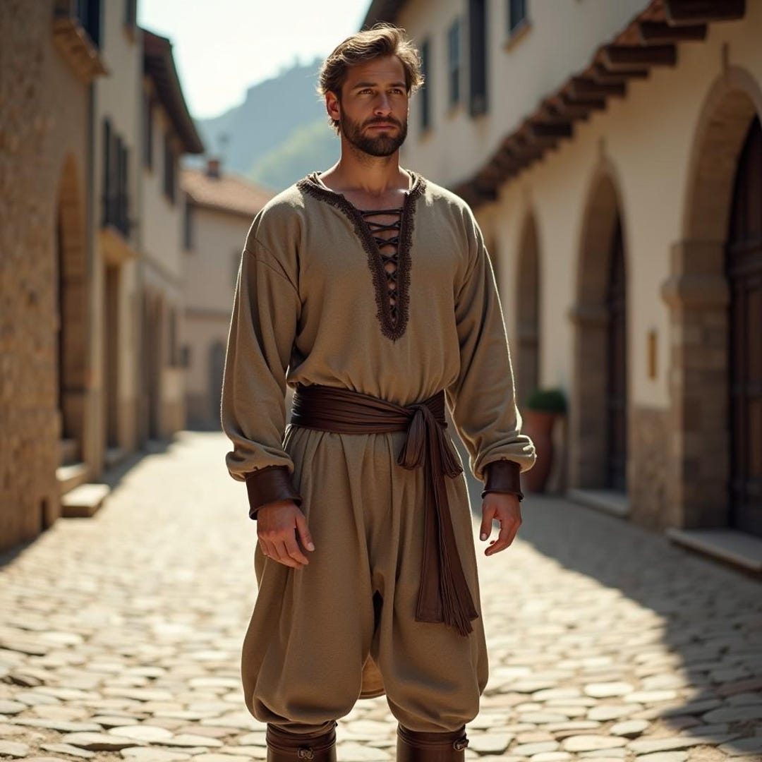 Historical Nobleman Medieval Tunic for Men | Renaissance Peasant Outfit ...