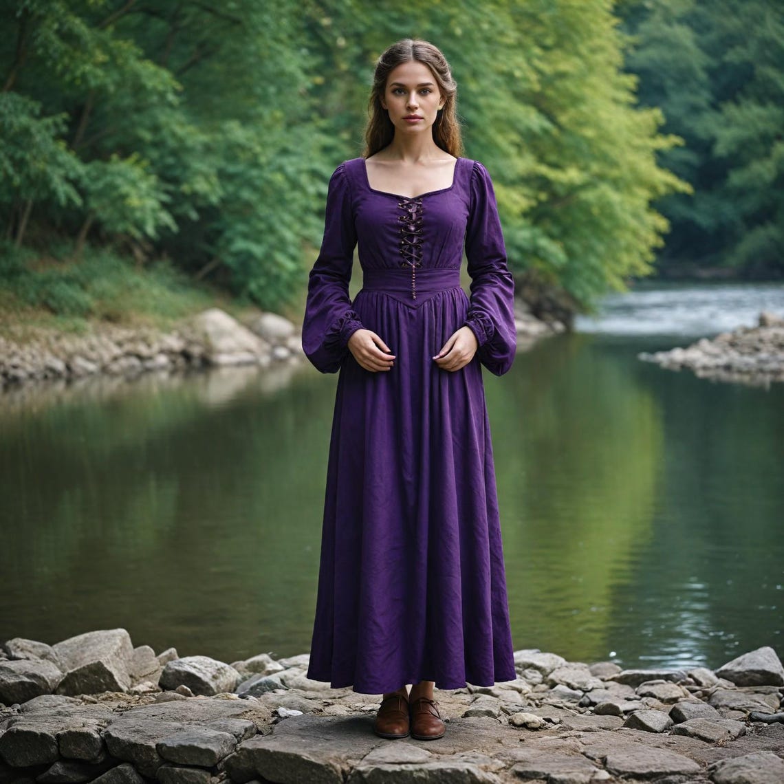 Women Royal Purple Medieval Gown | Renaissance Festival Dress | Elegant ...
