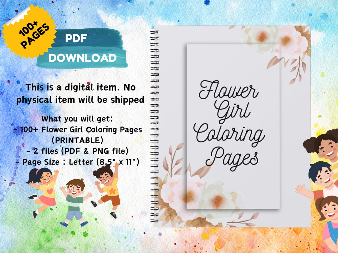 Flowers Girl Coloring Pages | Printable Floral Fun for Kids and Adults ...