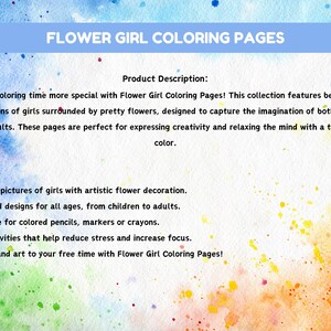 Flowers Girl Coloring Pages | Printable Floral Fun for Kids and Adults ...