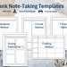 Blank Note Taking Templates - PDF Digital Files - Print at Home ...