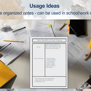 Blank Note Taking Templates - PDF Digital Files - Print at Home ...