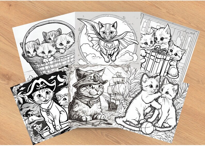 Pdf/kitten Coloring Pages/for All Ages - Etsy