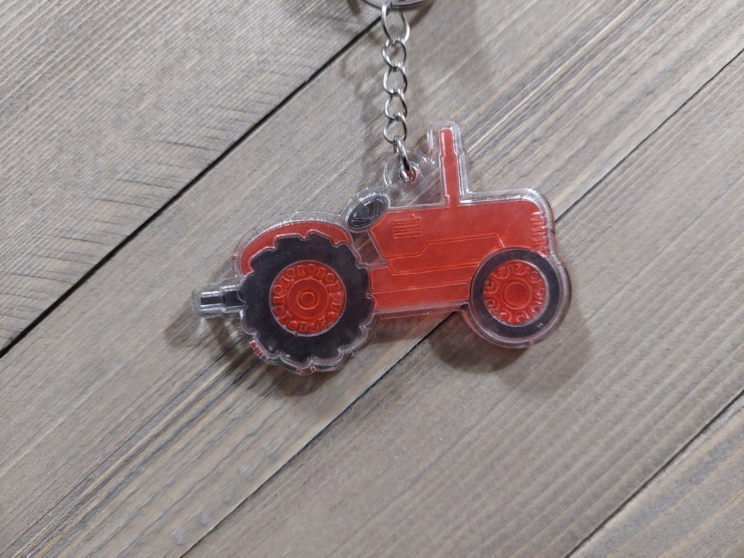 Epoxy Resin Tractor Keychain: Mica Powder Colors - Etsy