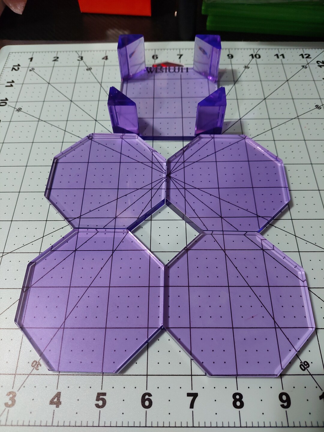 Octagon/clear Resin Coaster Set - Etsy
