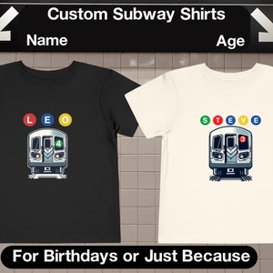 Custom Subway Train Birthday Shirt for Kids - Personalized With Name ...