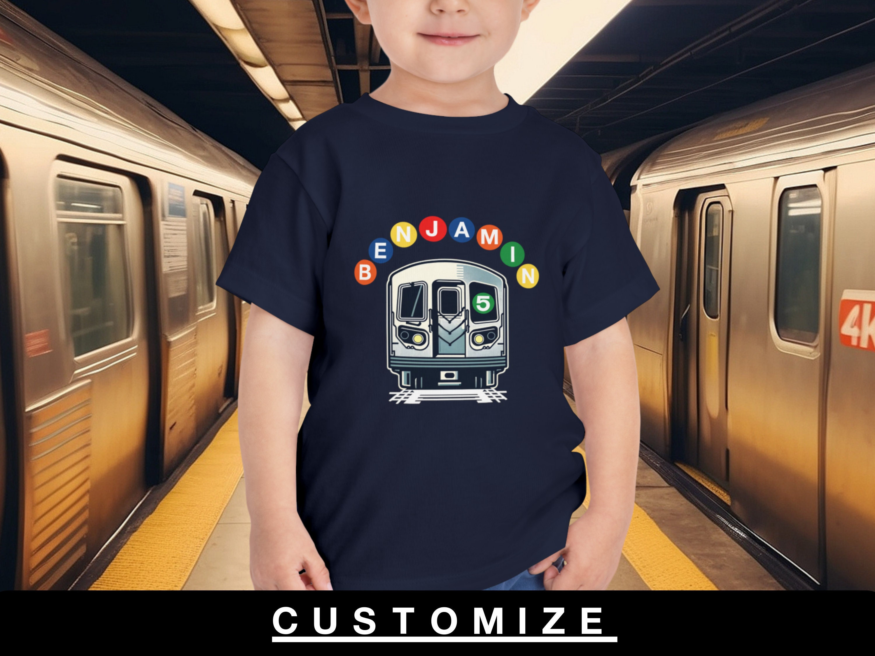 Custom Subway Train Birthday Shirt for Kids Personalized With Name ...