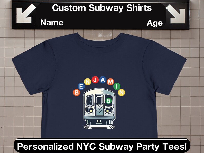 Custom Subway Train Birthday Shirt for Kids - Personalized With Name ...