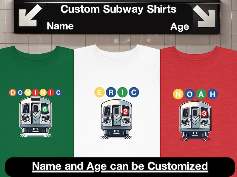 Custom Subway Train Birthday Shirt for Kids - Personalized With Name ...