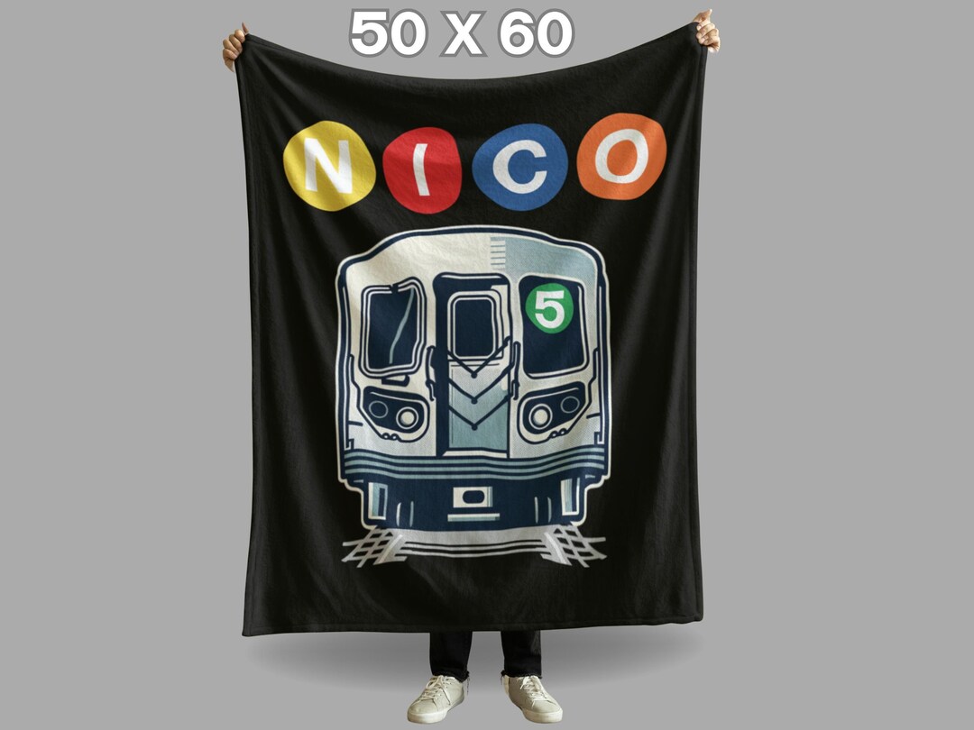 Custom NYC Subway Velveteen Plush Blanket, Personalized Child Name and ...