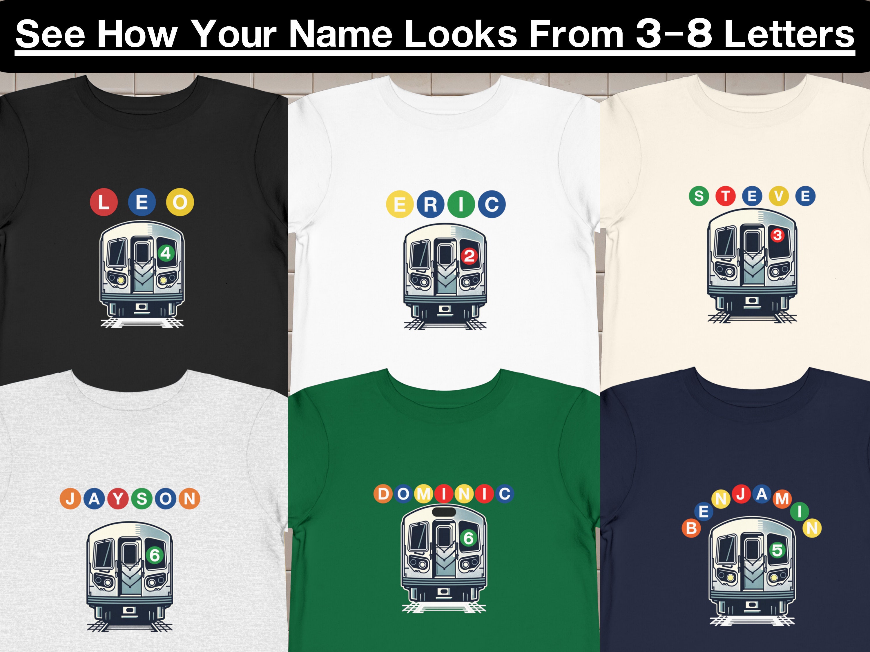 Custom Subway Train Birthday Shirt for Kids - Personalized With Name ...