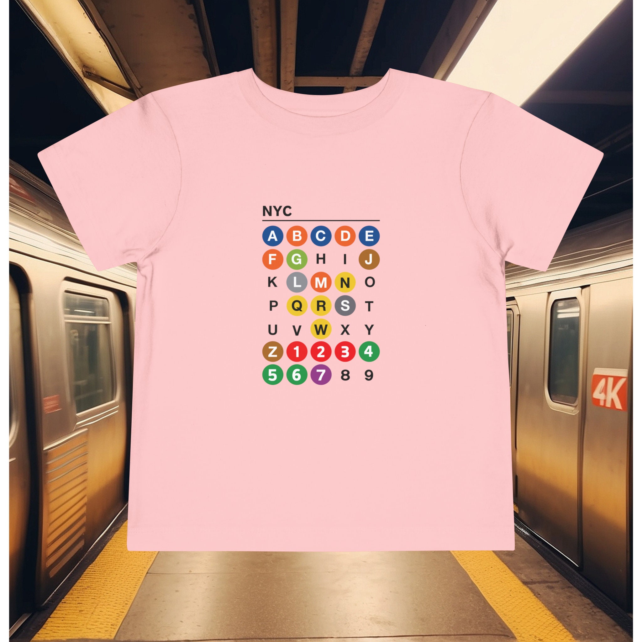 NYC Subway Alphabet Toddler Tee - Educational Train Letters & Numbers ...