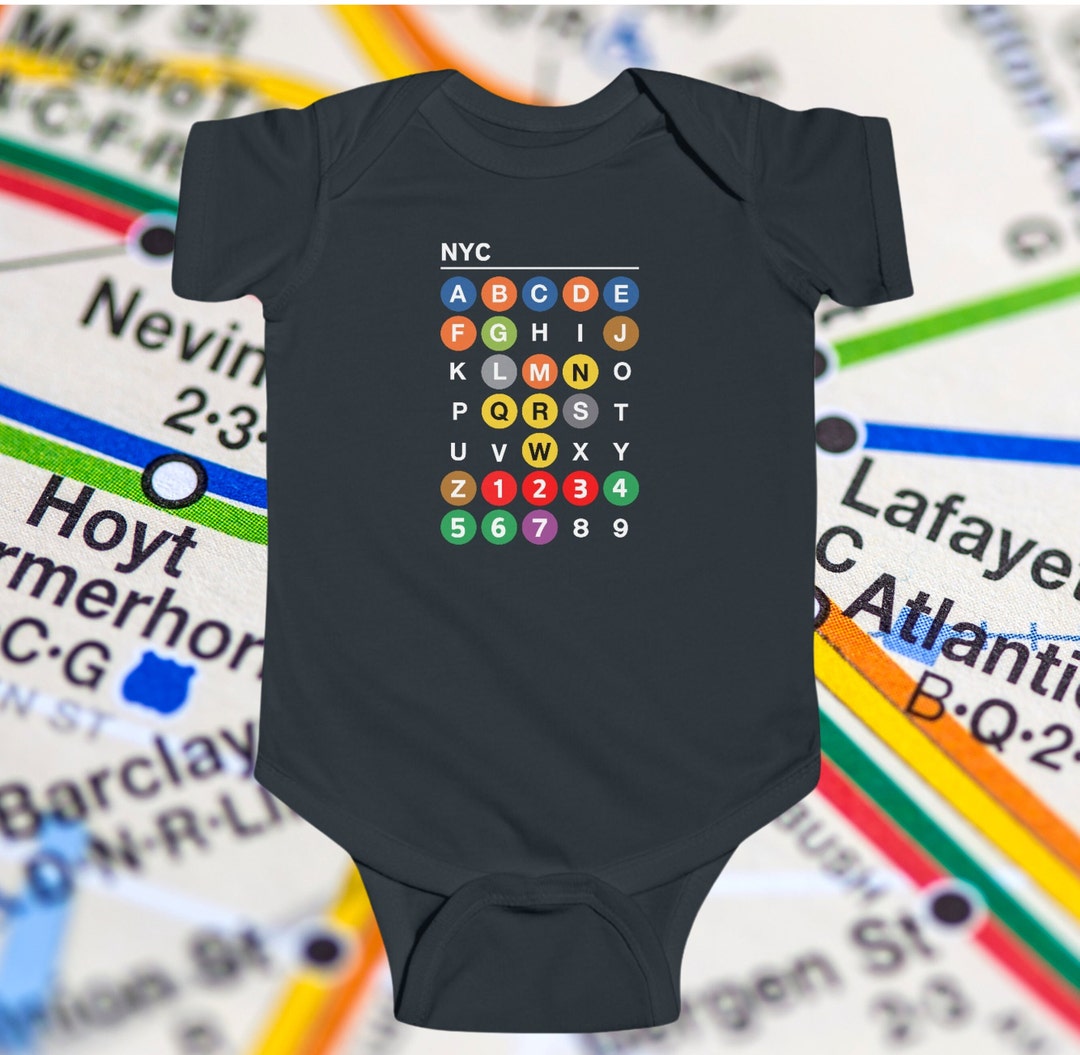 NYC Subway Alphabet Onesie, New York City Baby Bodysuit, Unique Newborn ...