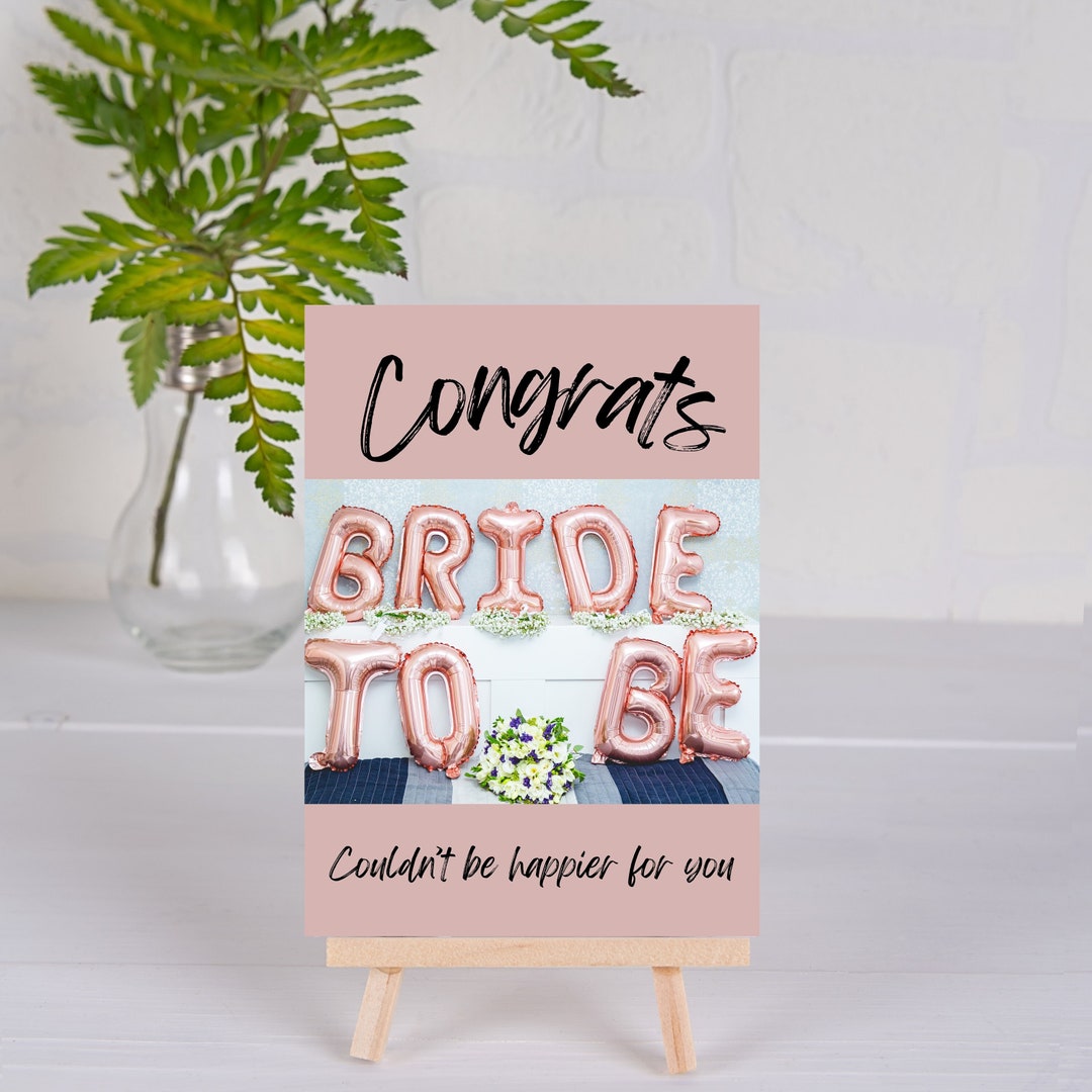 Printable Congrats Card for Bride to Be Congratulations Digital Shower ...